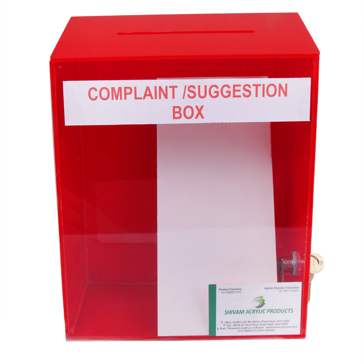 Rasper Acrylic Letter Box Wall Hanging for Home & Office Acrylic Mailb ...