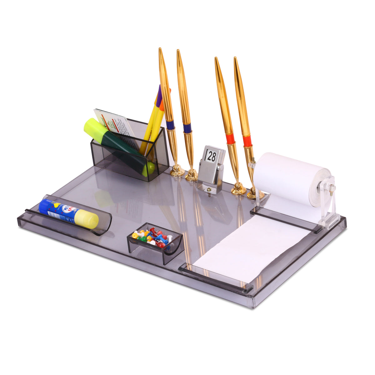 Rasper Multipurpose Acrylic Desk Organizer Cum Pen Stand for Office Ta ...